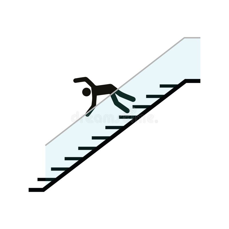 Man falling down stairs stock vector. Illustration of injury - 183102010