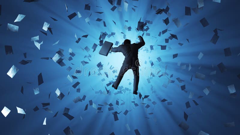 Man Falling into Unknown Black Hole Stock Illustration - Illustration ...