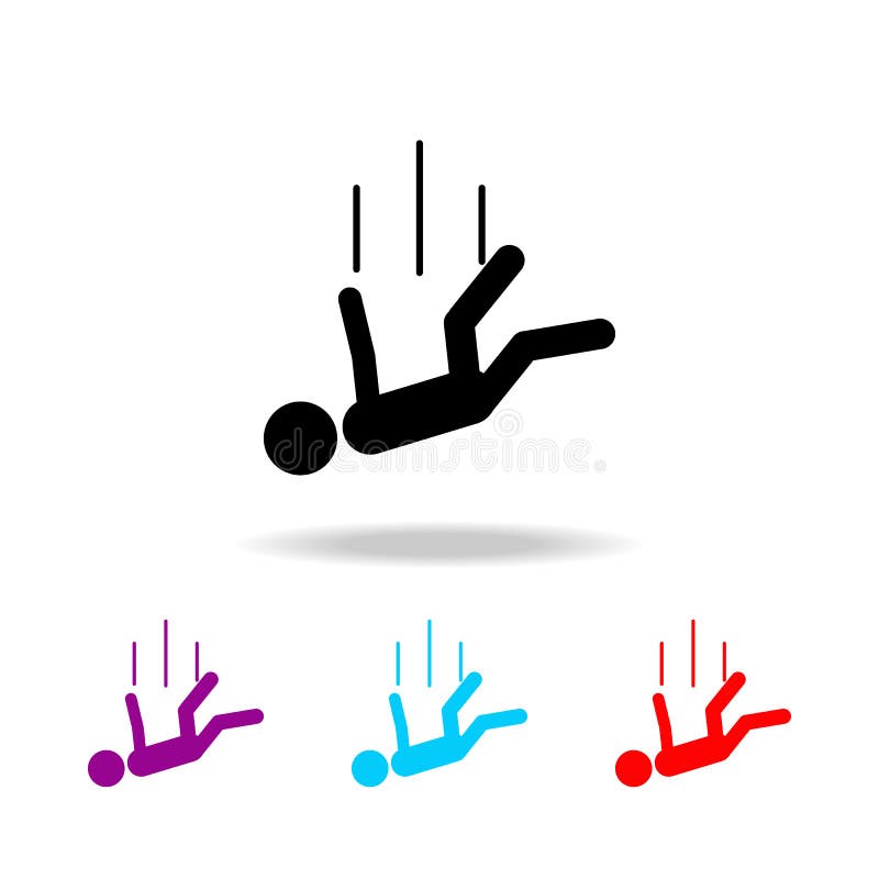 Man Falling Icon.. Elements of Death in Multi Colored Icons. Premium ...