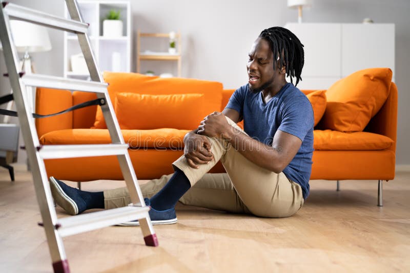 Man Falling from Ladder Accident Stock Image - Image of accident, room ...
