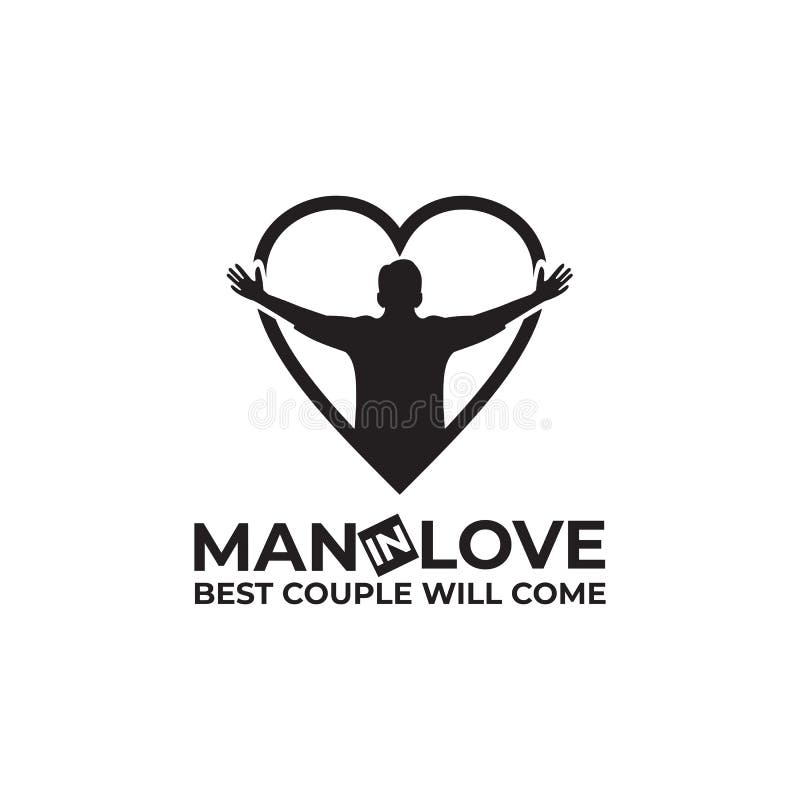 Man Falling in Love Logo Design Template Stock Vector - Illustration of ...