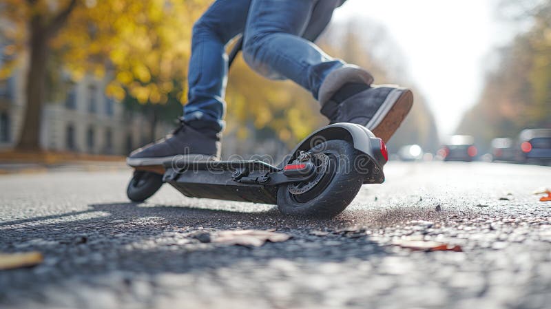 Man Falling Off an Electric Scooter Stock Image - Image of imprudence ...