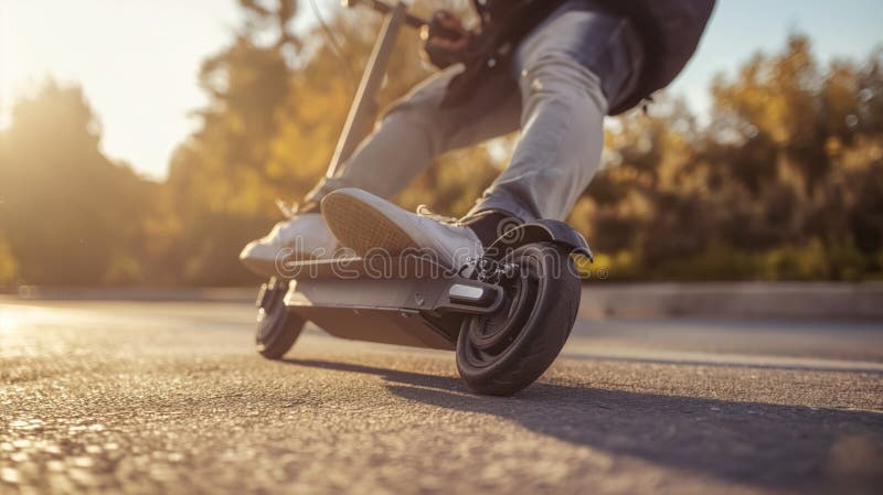 Man Falling Off an Electric Scooter Stock Photo - Image of people ...