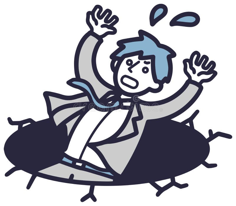 Man Falling into a Pit Simple Illustration Stock Vector - Illustration ...
