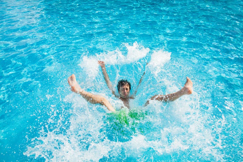 Man Falling and Splashing into Water Stock Image - Image of action ...