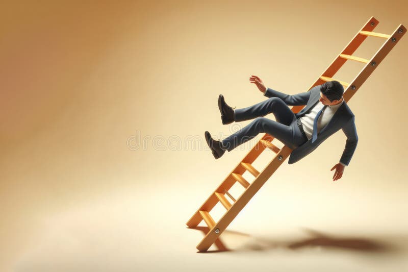 A Man Falling from the Stairs. Place for Text. Stock Illustration ...