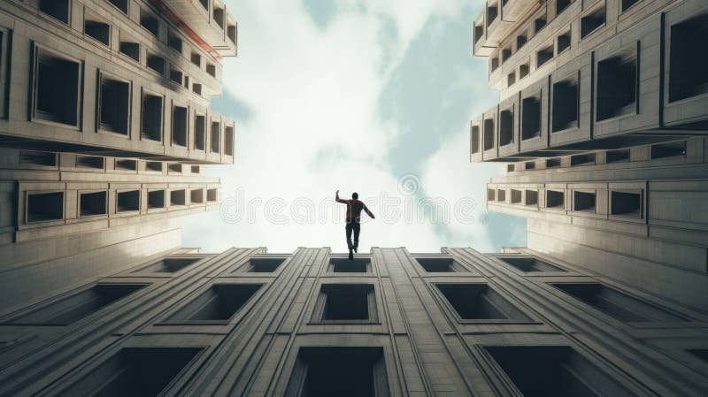 Man Falling Top Building Ai Stock Photos - Free & Royalty-Free Stock ...