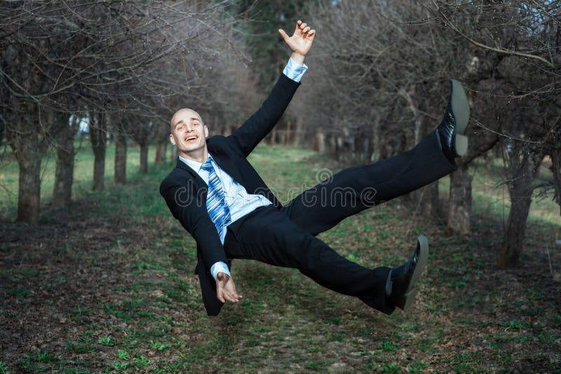 Man falls in the park. stock image. Image of force, businessman - 60762117