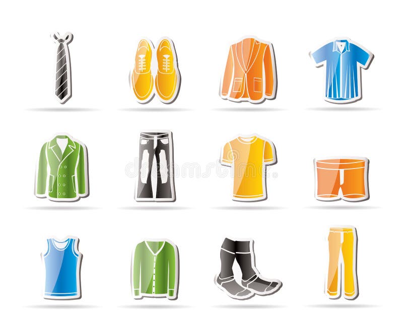 Men clothes icon set stock vector. Illustration of briefs - 3027302