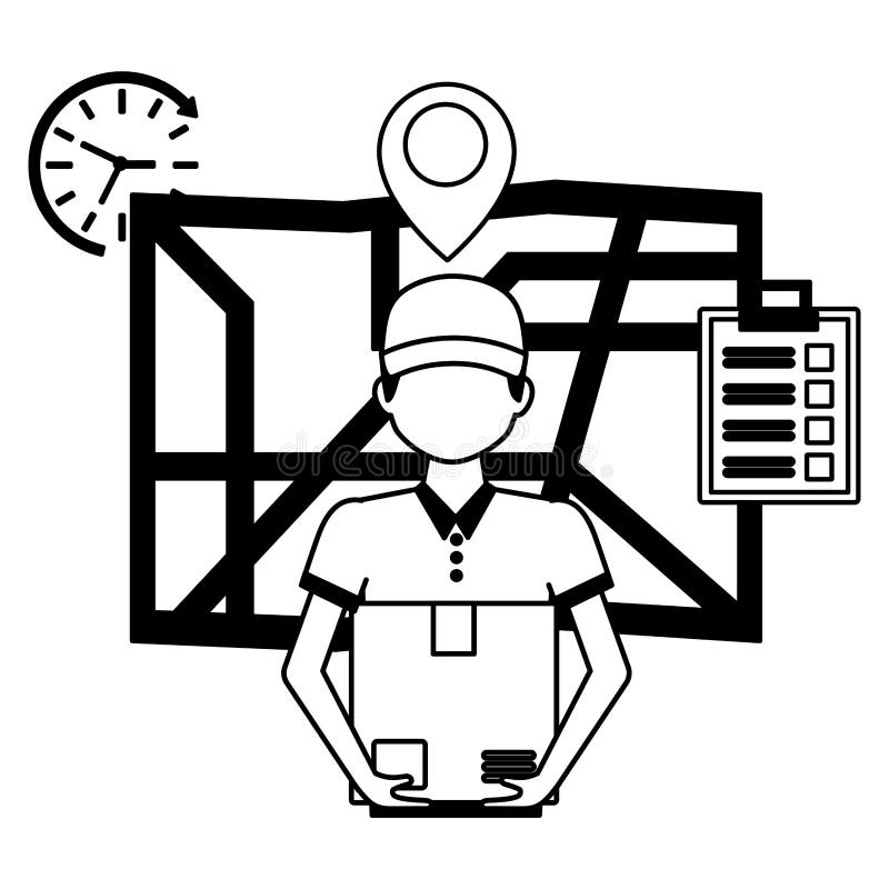 Man fast delivery stock illustration. Illustration of logistic - 147544796