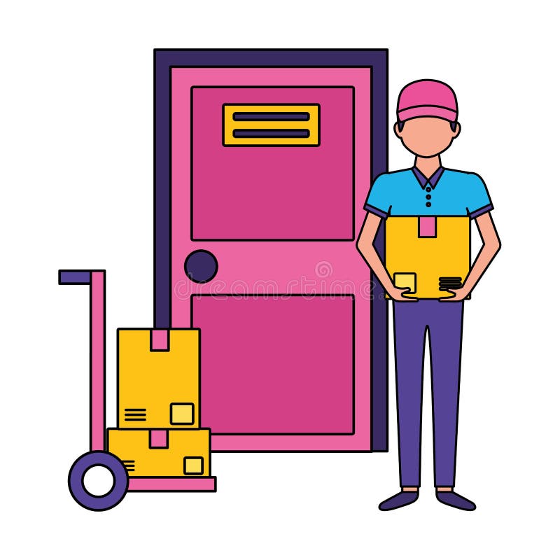 Man fast delivery stock illustration. Illustration of freight - 147991426