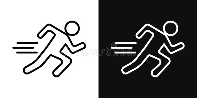 Man fast run icon stock vector. Illustration of marathon - 330168117