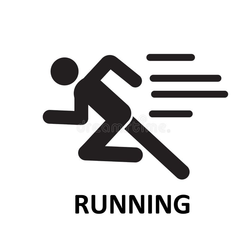 A Man Fast Running Icon, Rush Icon Stock Vector - Illustration of ...