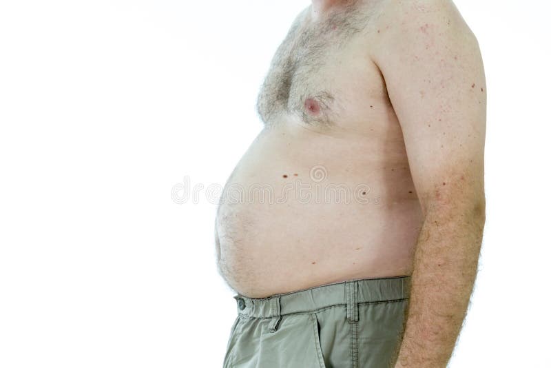 Man with fat stomach stock photo. Image of overweight - 58484004