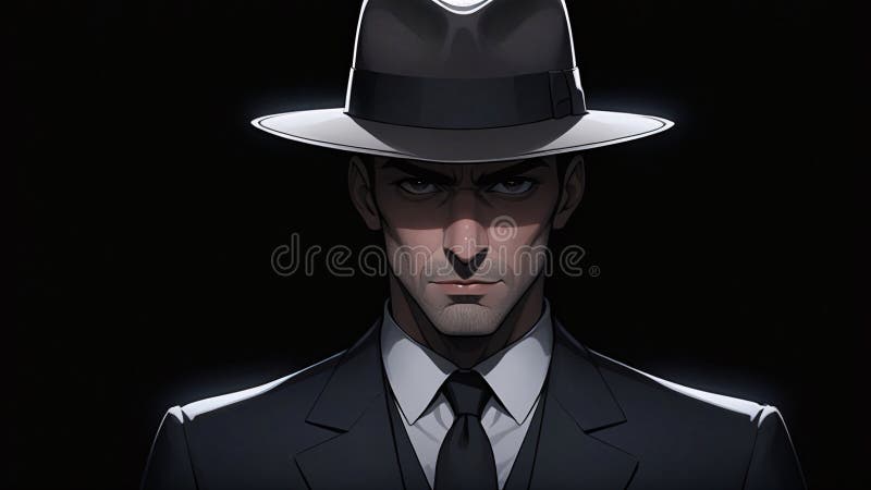 A Man in a Fedora and Suit Looks Intently at the Camera Stock ...