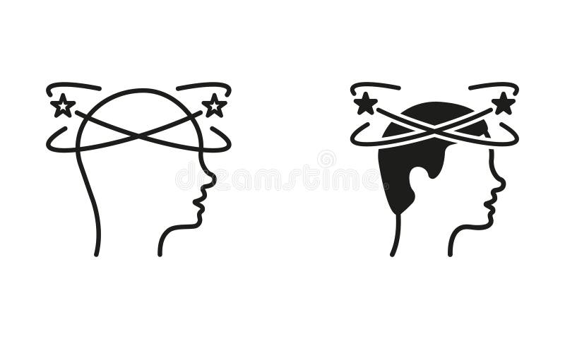 Tired Man with Nausea Symbol Collection. Migraine, Dizziness, Headache ... Tired Man with Nausea Symbol Collection. Migraine, Dizziness, Headache ...