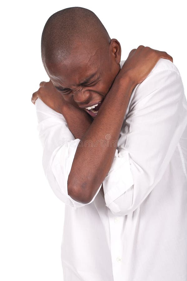 Man Feeling Afraid and Scared Stock Photo - Image of flat, concept ...