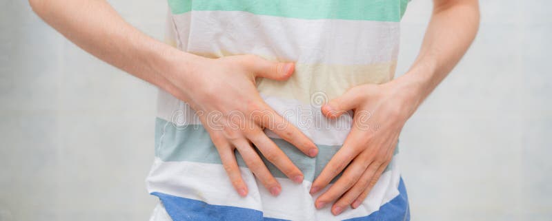 Man Feeling Awful Stomach Ache, Touching the Body S Stock Photo - Image ...