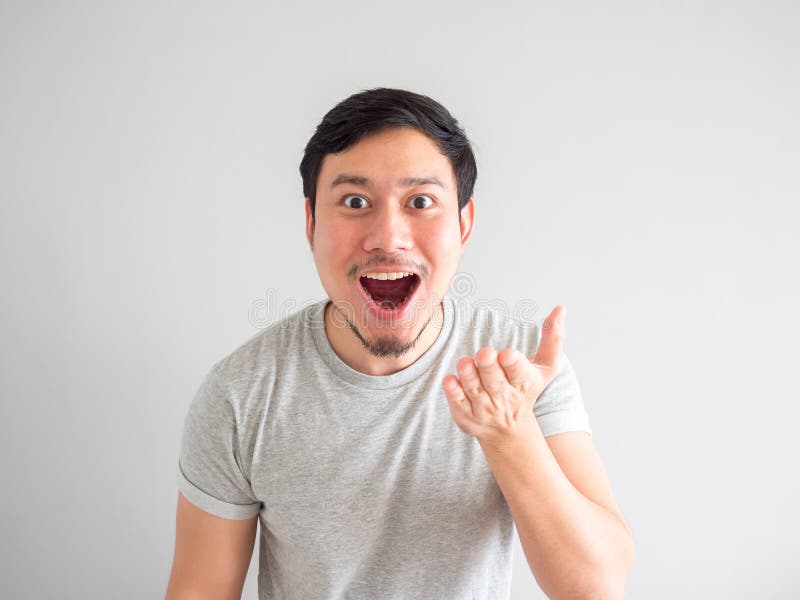 Man is Feeling Happy with His Mouth Breath and Blowing. Stock Image ...