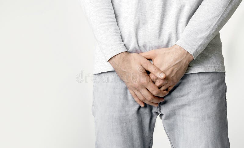 Man Feeling Pain in Groin Inflammation or Bladder Problem Stock Image ...