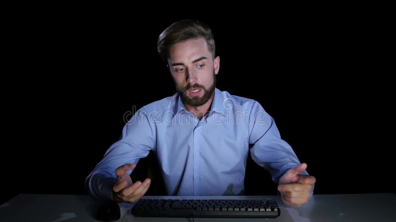 Man Feels the Emotions of Perplexity Communicating on the Internet ...