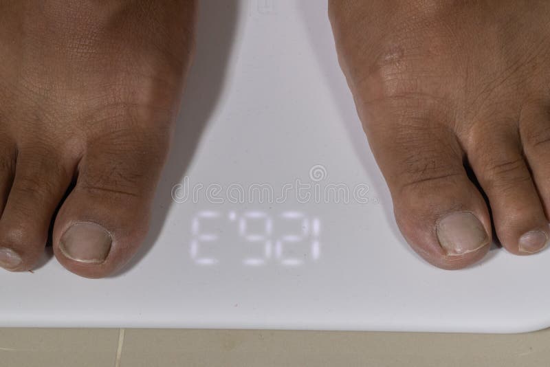 Man Feet and Digital Smart Scale Stock Photo - Image of digital, modern ...