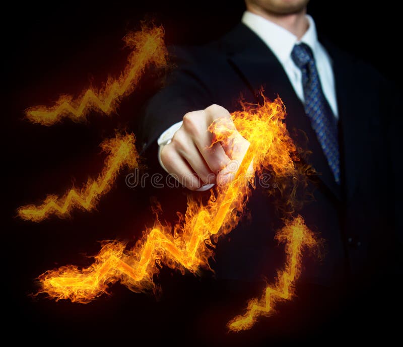 Man with Fiery Arrows stock image. Image of modern, burning - 28773129