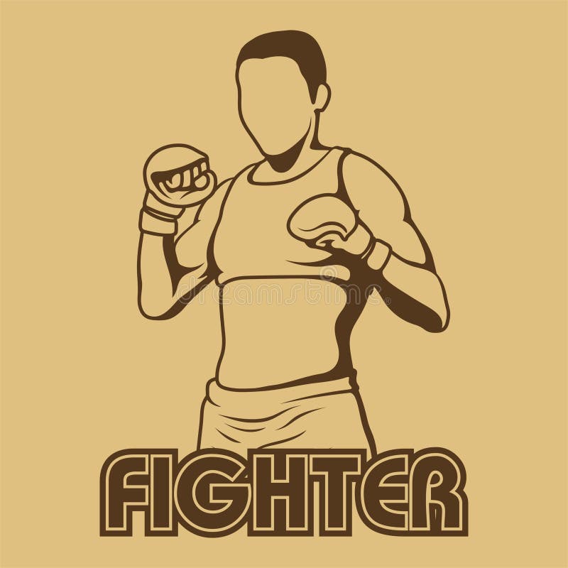 Man Fighter Boxing Illustration Vector Stock Vector - Illustration of ...