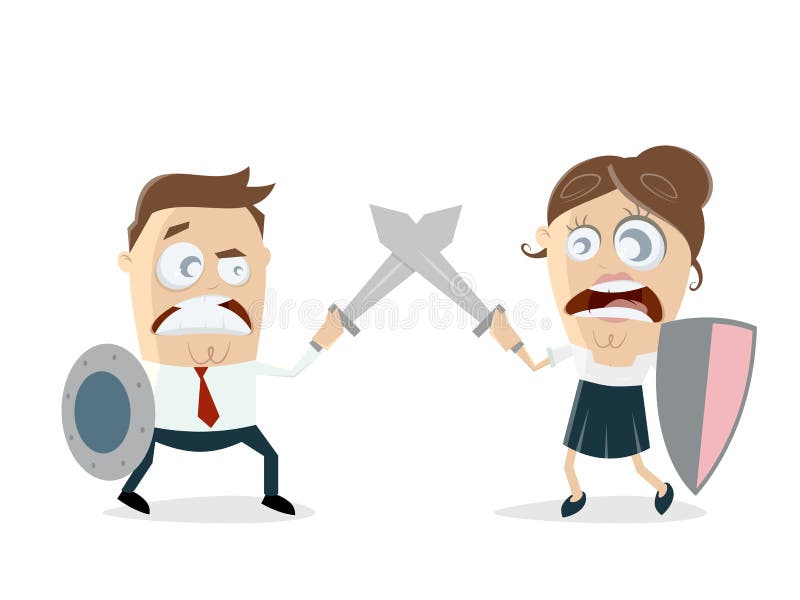 Man fighting against woman stock vector. Illustration of graphic - 94074308