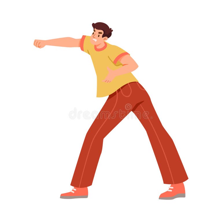 Man Fighting and Beating with Aggression and Violence Vector ...