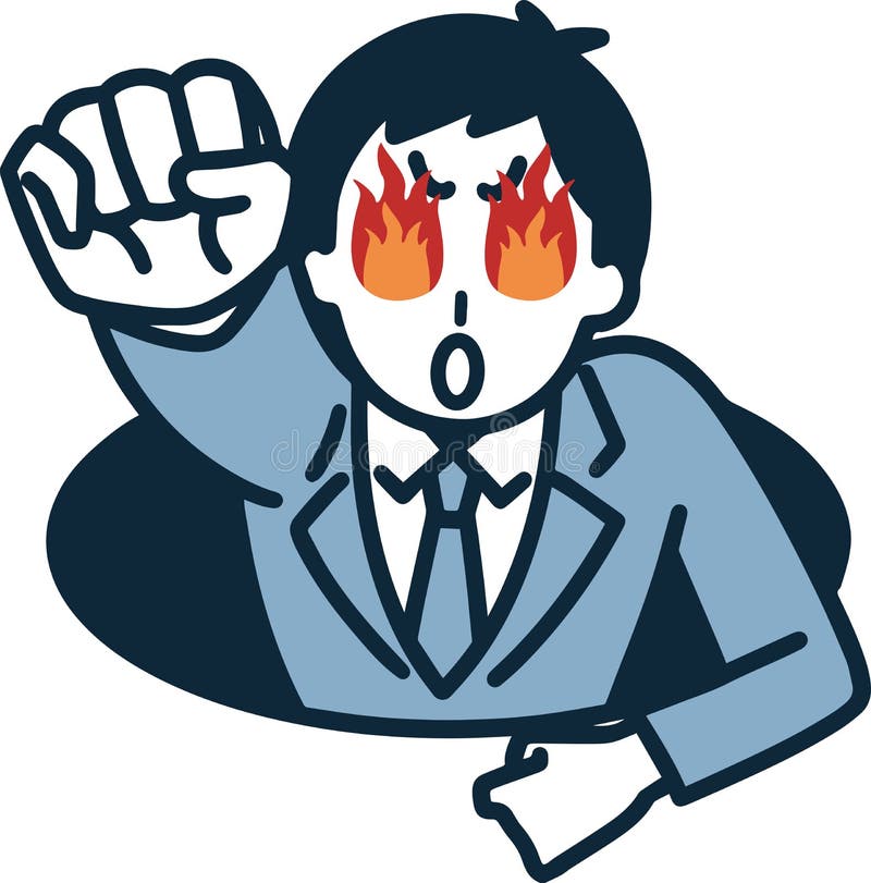 Man with Fighting Spirit Simple Stock Illustration - Illustration of ...