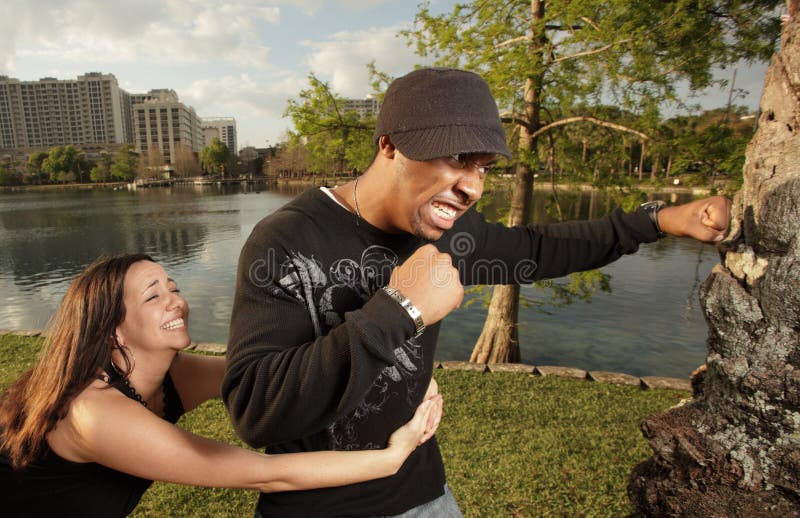Man Fighting A Tree Picture. Image: 8891482