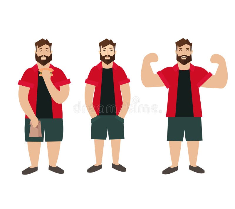 Man Figure Fat Normal Slim. Vector Stock Vector - Illustration of ...