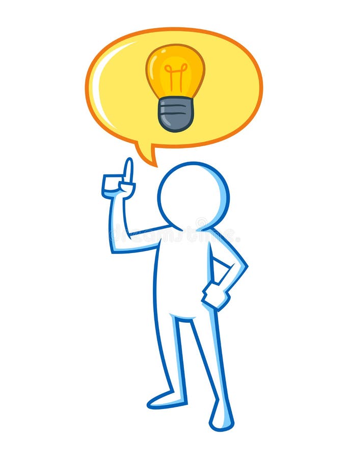 Man Figure Having a Big Idea Stock Vector - Illustration of finger ...