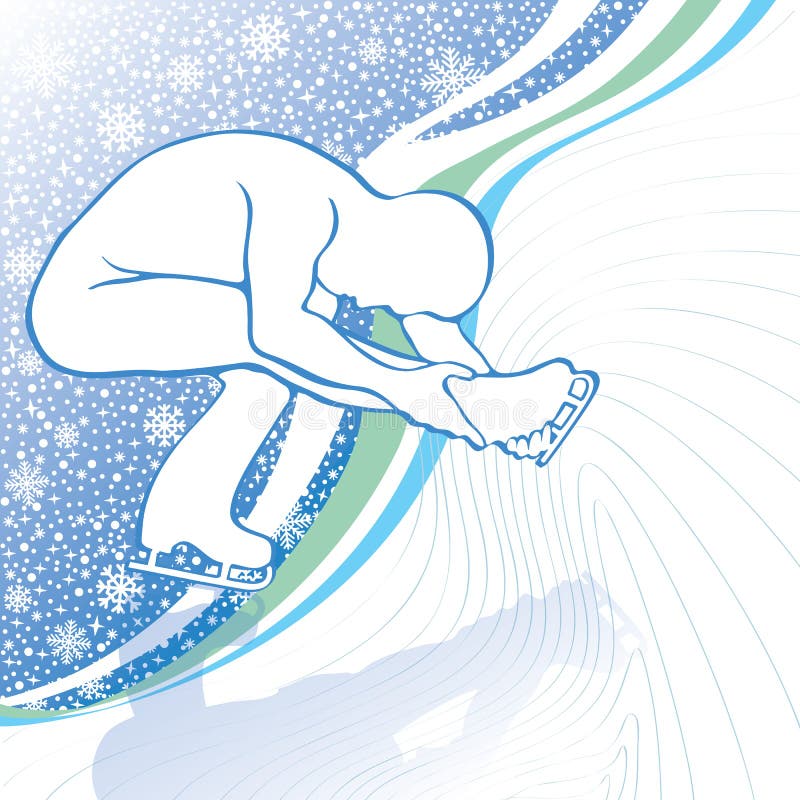 Man Figure Skates in Tilt.Design Template with Win Stock Vector ...