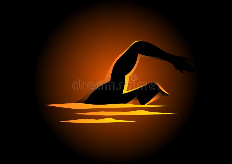 Man figure swimming stock vector. Illustration of cartoon - 97371230