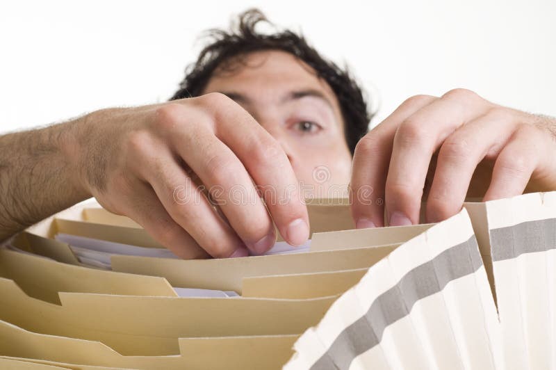 Man fileing stock photo. Image of close, organization - 9687948