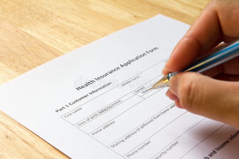 Man Fill the Health Insurance Application Stock Image - Image of health ...