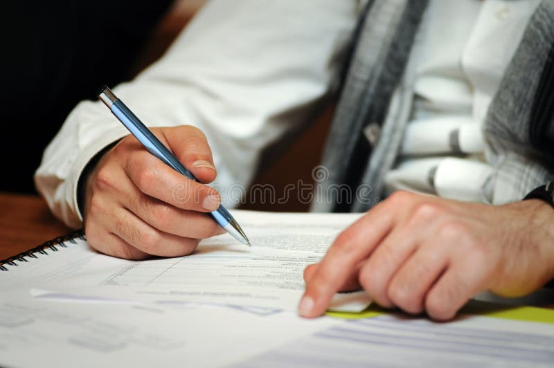 Man Filling Forms stock photo. Image of paper, checking - 20966676