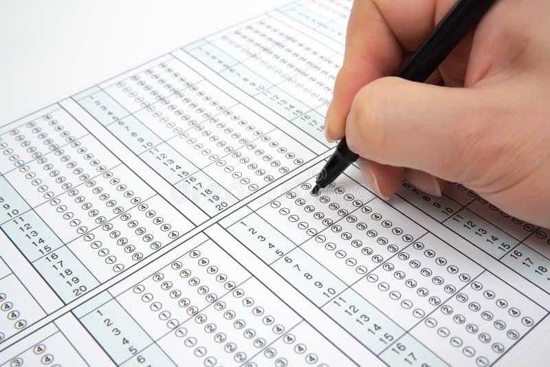Man is Filling OMR Sheet Handing with Pen. Stock Photo - Image of note ...