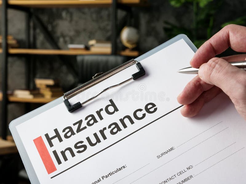 Hazard Insurance is Shown Using the Text Stock Photo - Image of crush ...