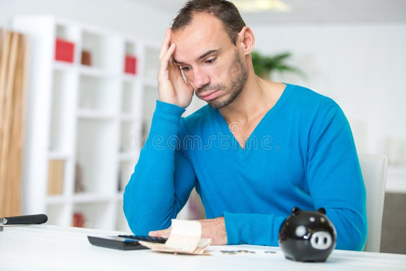 Man with financial problem stock image. Image of counting - 309078717