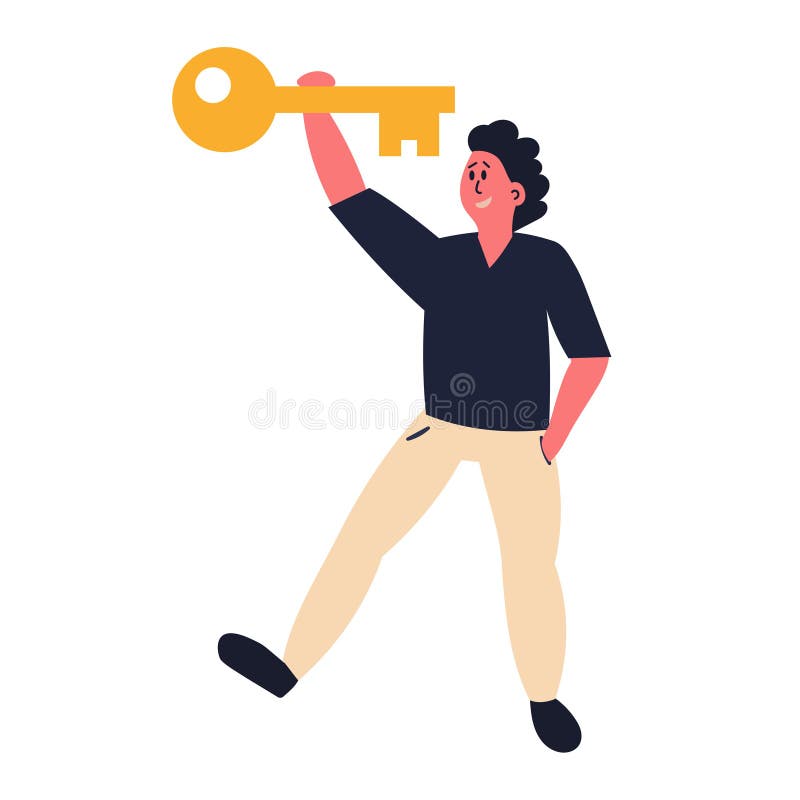 Man Find Key for Keyhole and Business Concept Search Solution and ...