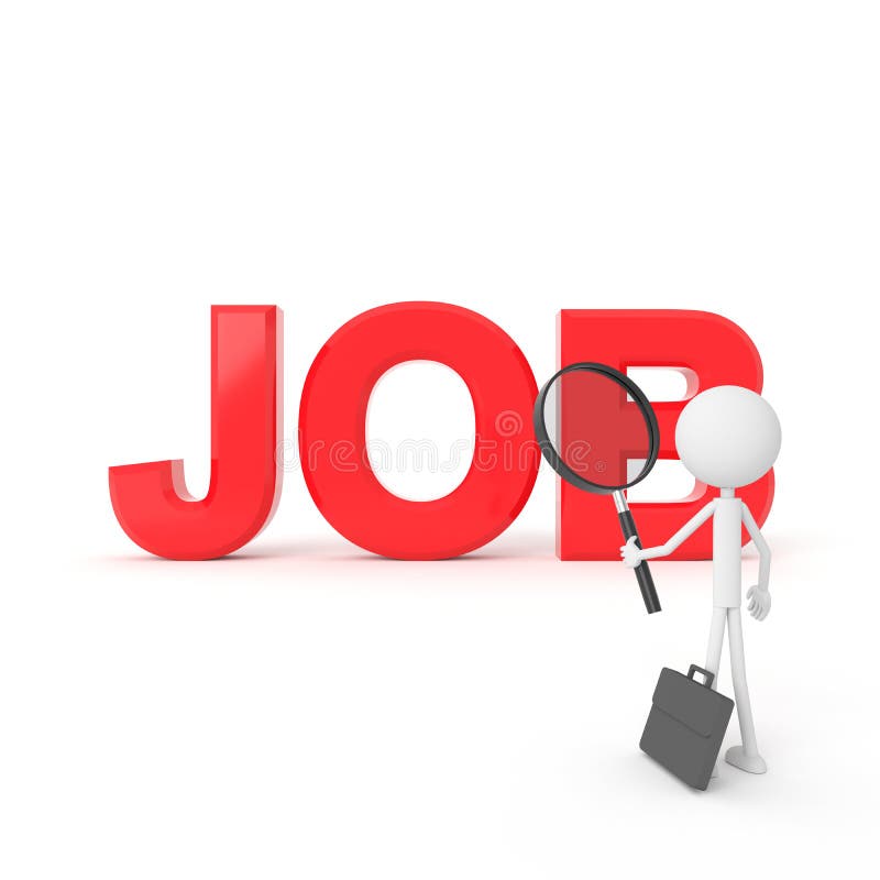 The Man Finding a Job. 3D Rendering Stock Illustration - Illustration ...