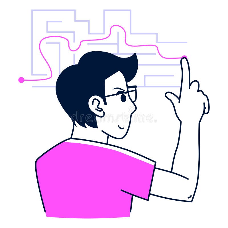 Man Finding Solution Concept Stock Vector - Illustration of flat ...