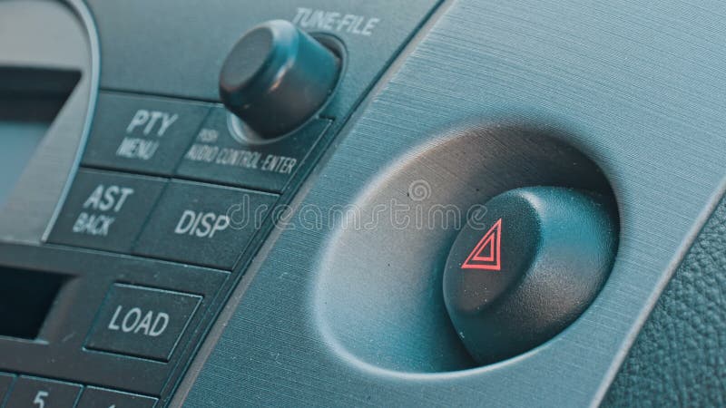 Pressing the Hazard Warning Lights Button Stock Footage - Video of road ...