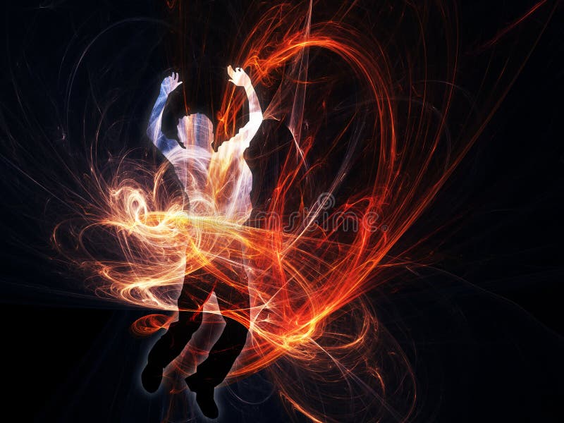 Man and fire stock illustration. Illustration of abstract - 5490190