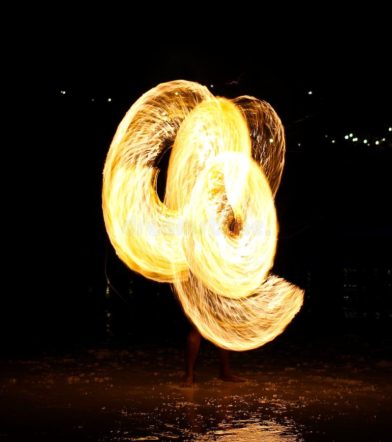 Man and Fire Show stock photo. Image of beauty, burning - 37420994