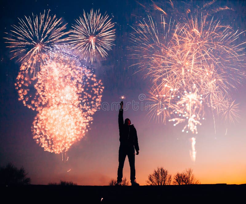 Man With Fireworks Picture. Image: 108798557