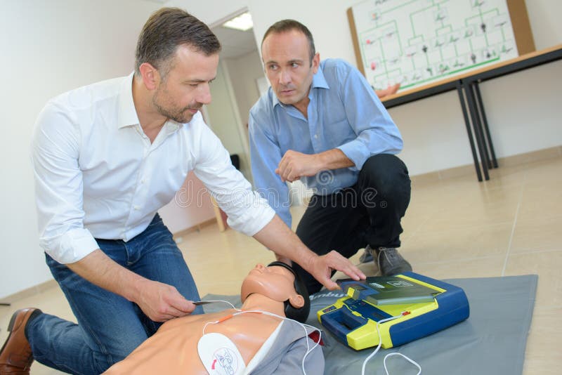 Man on first aid training stock photo. Image of wellness - 173513256